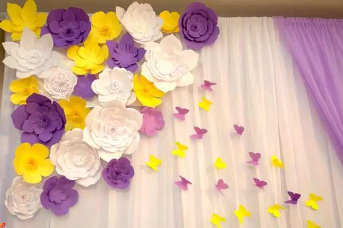 Flores de papel para sala de decoração 100_1
