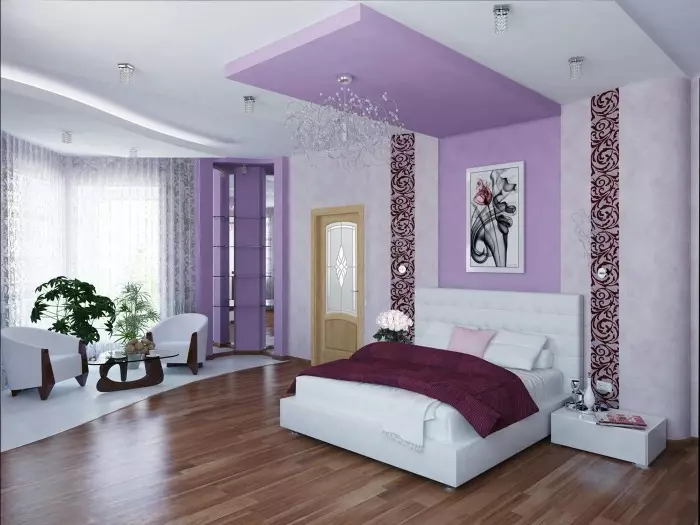 Interieur slaapkamer met behang twee typen + foto 1083_11