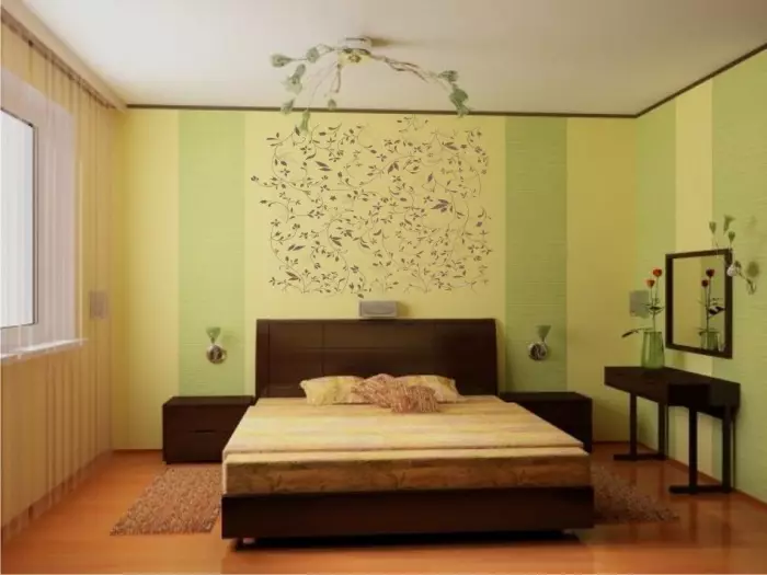 Інтер'єр спальні з шпалерами двох видів + фото 1083_17