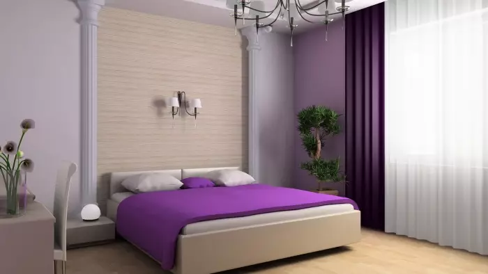 Інтер'єр спальні з шпалерами двох видів + фото 1083_19