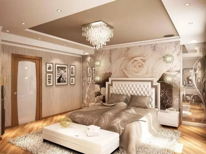 Dormitorio interior con papel tapiz Dos tipos + Foto 1083_26