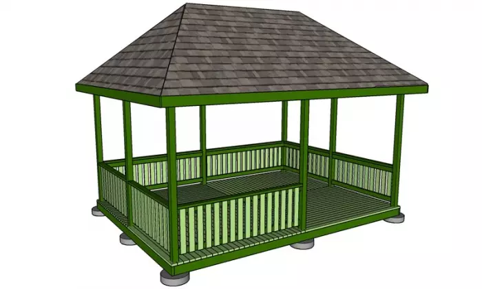 Gazebo do it yourself: drawings and sizes 10995_11