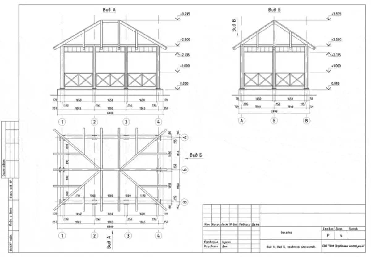 Gazebo do it yourself: drawings and sizes 10995_9