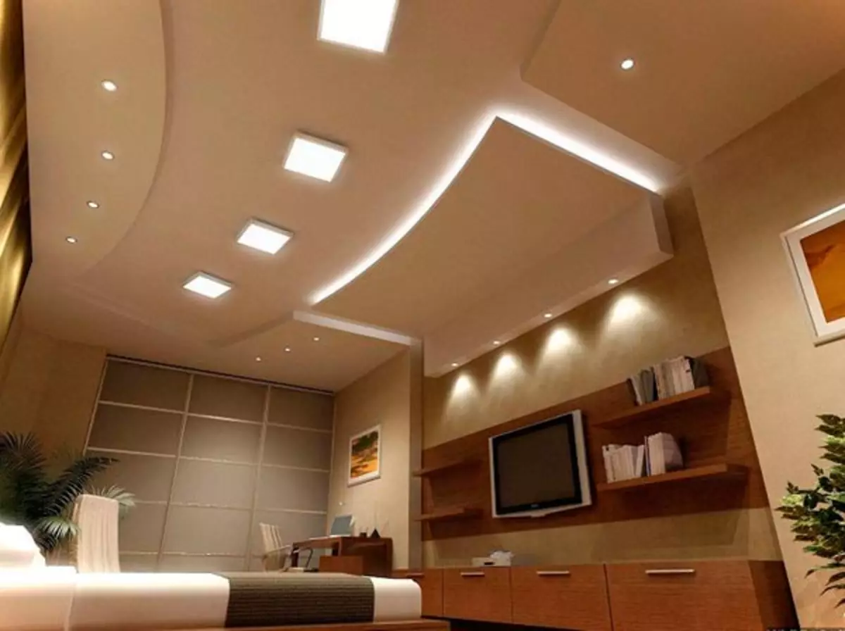 Plafon LED lampe ingebou in gipsbord: deursnee en installasie