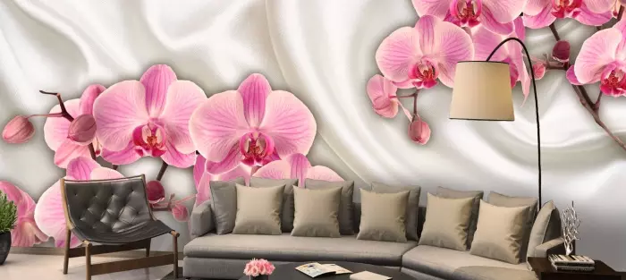 3D wallpaper para sa living room + photo. 12176_3