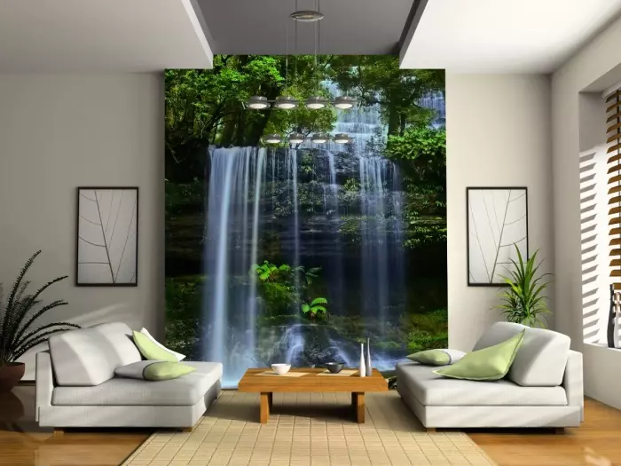 3D wallpaper para sa living room + photo. 12176_4