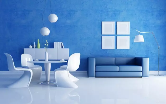 Modrá tapeta v interiéri + foto 12194_2