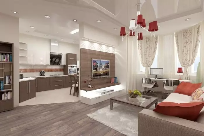 Design obývacího pokoje v kombinaci s kuchyní 18, 20, 25 m2 m + photo 12209_12
