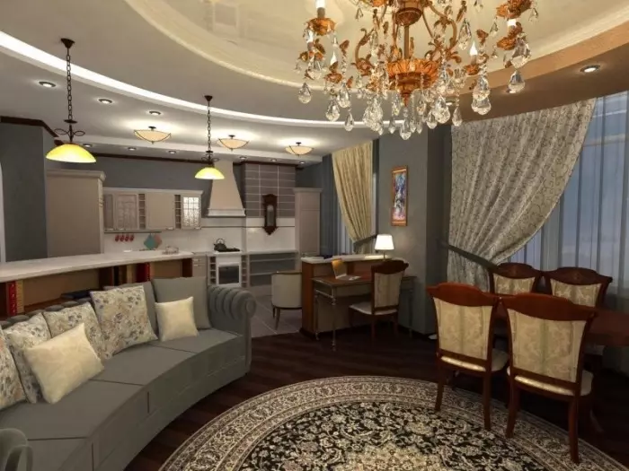 Diseño de sala de estar combinada con cocina 18, 20, 25 metros cuadrados + photo 12209_13