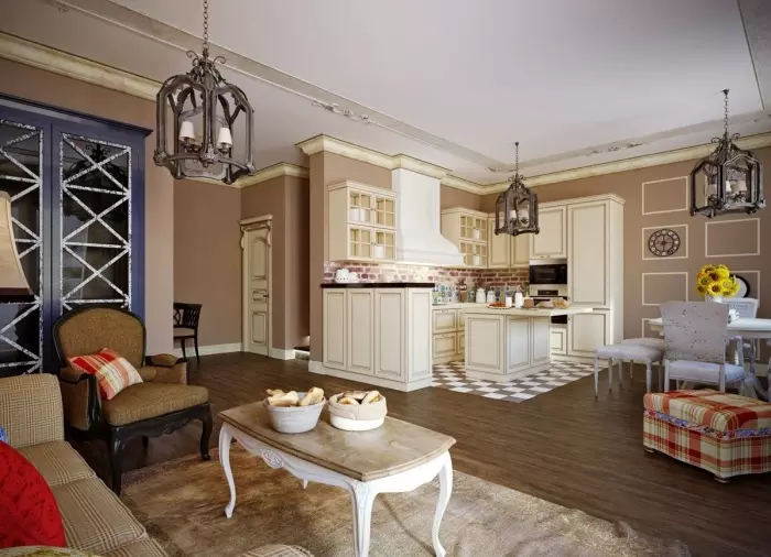 Diseño de sala de estar combinada con cocina 18, 20, 25 metros cuadrados + photo 12209_15