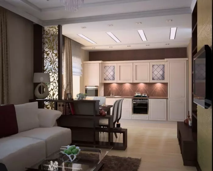 Diseño de sala de estar combinada con cocina 18, 20, 25 metros cuadrados + photo 12209_2