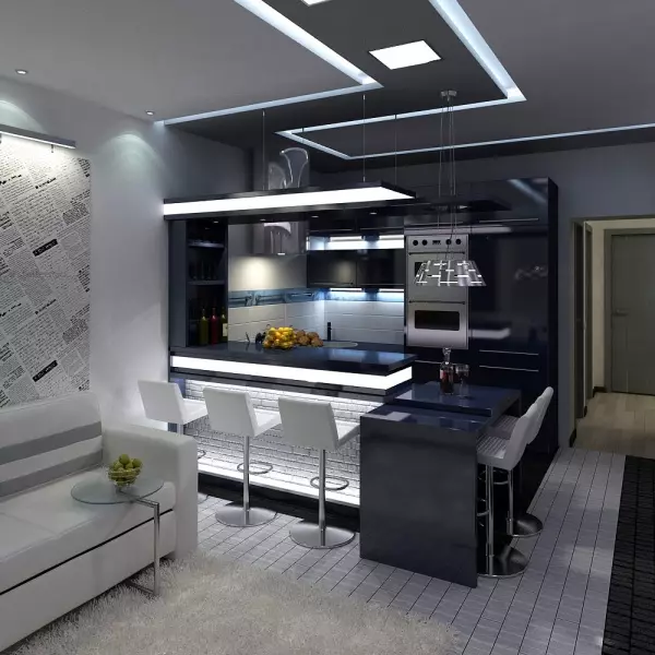 Design obývacího pokoje v kombinaci s kuchyní 18, 20, 25 m2 m + photo 12209_9