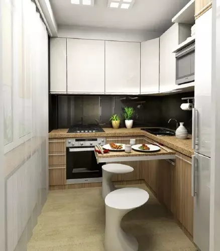 Nowoczesne pomysły na wnętrze małej kuchni z własnymi rękami + zdjęcie 12230_25