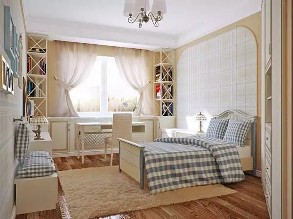 プロヴァンスのスタイルの寝室のための壁紙とカーテン 12312_12
