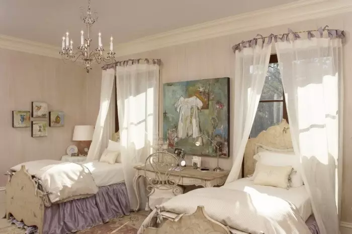Papel de parede e cortinas para quarto no estilo de Provence 12312_9