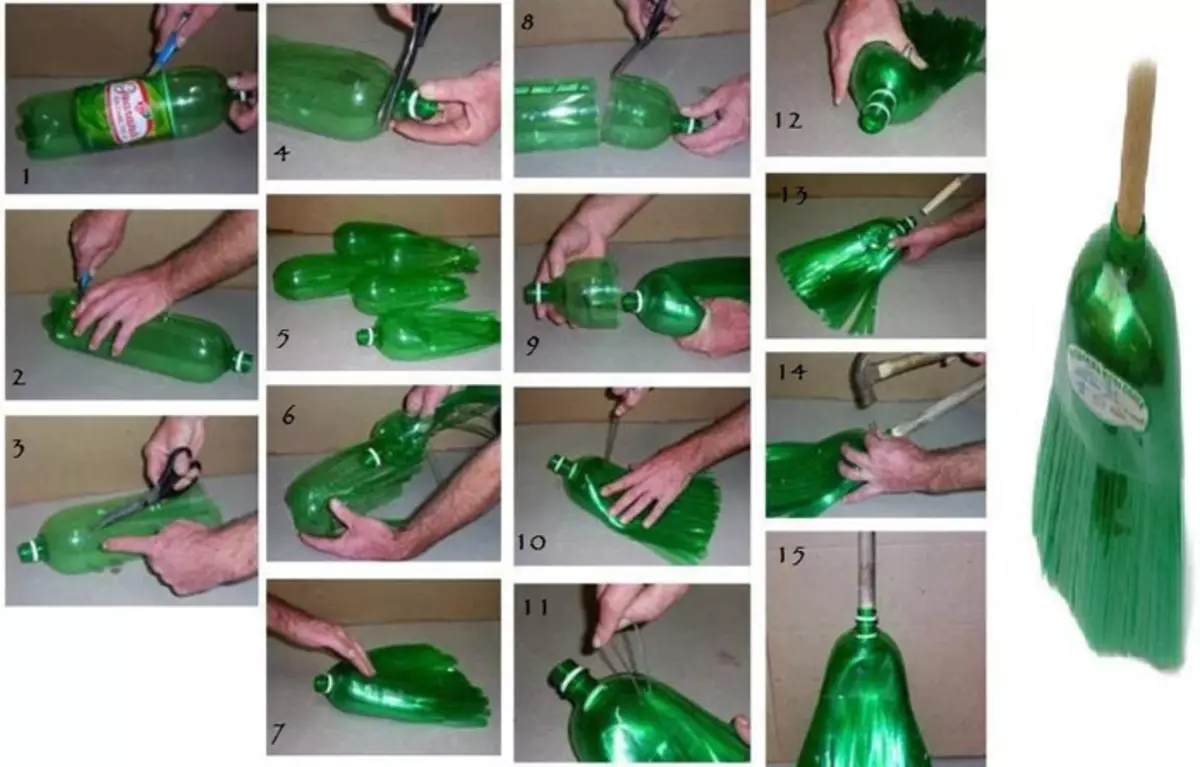Sådan laver du en kost af plastflasker trin for trin 12396_13