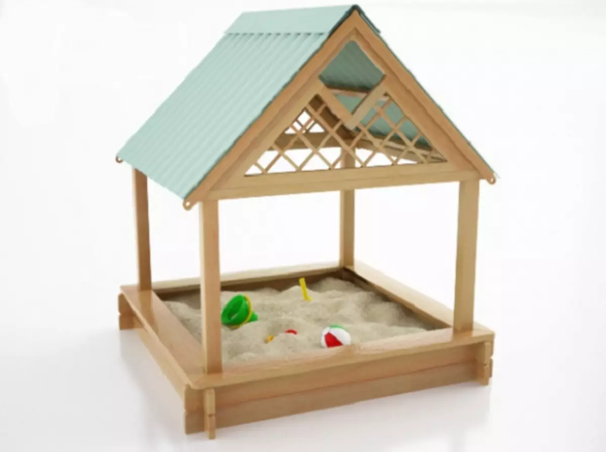 Hout Sandbox vir Kinders + Foto 12434_2