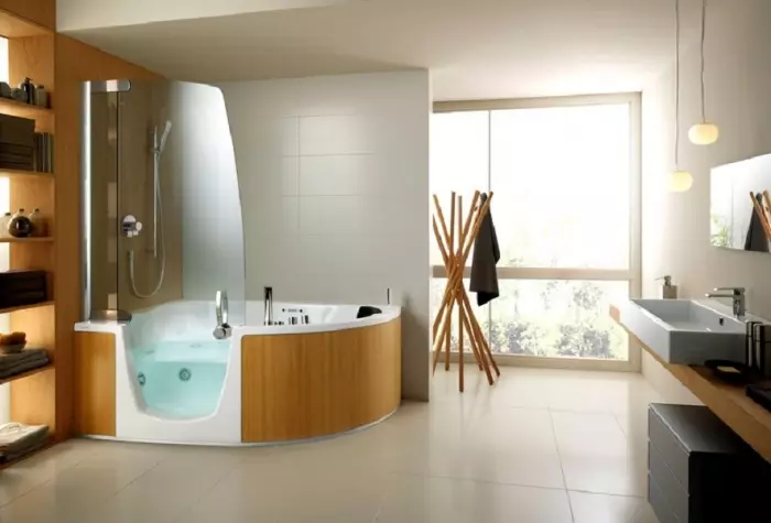 Köşe banyo tasarımı ile banyo + fotoğraf 1421_7
