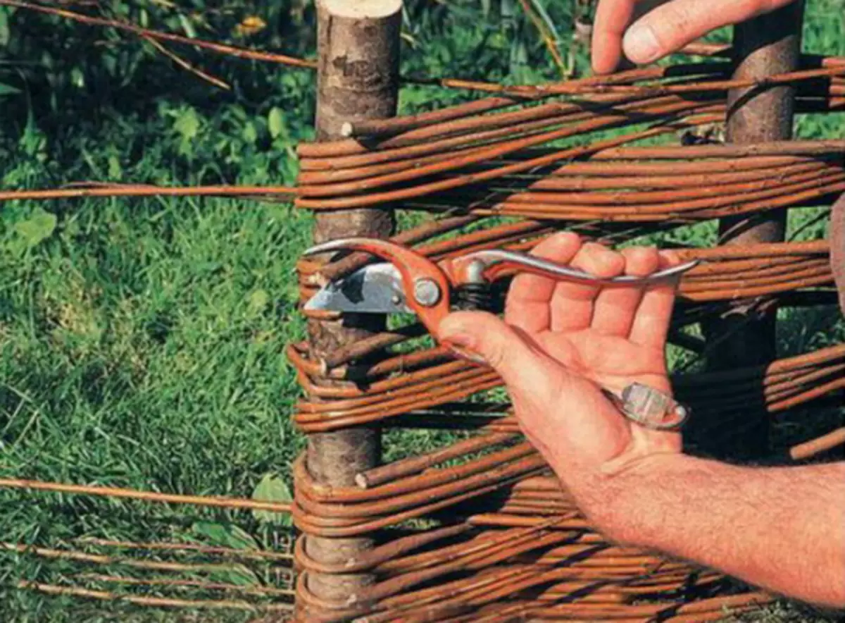Kako narediti pleteno ograjo z lastnimi rokami iz vinske trte + fotografije in video 1500_15