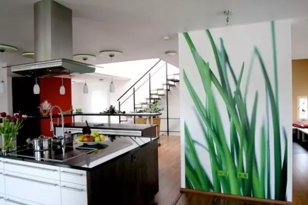 Grön väggmistoler i köket interiör, sovrum, vardagsrum