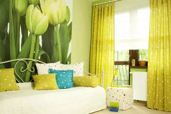 Green Wall mural in the interior of the kitchen, bedrooms, living room + photo 1540_38
