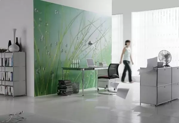 Green Wall mural in the interior of the kitchen, bedrooms, living room + photo 1540_40