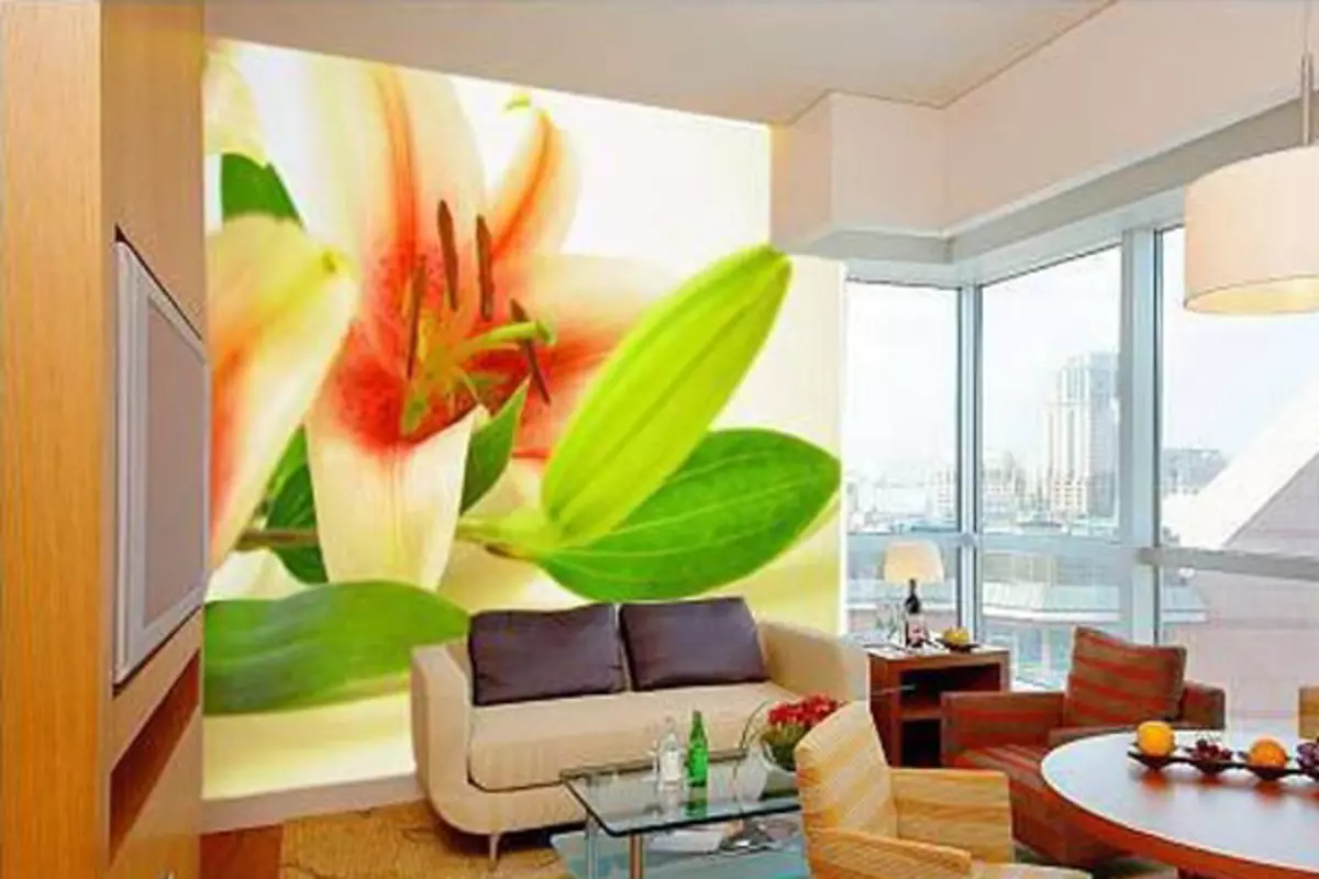 Green Wall mural in the interior of the kitchen, bedrooms, living room + photo 1540_46
