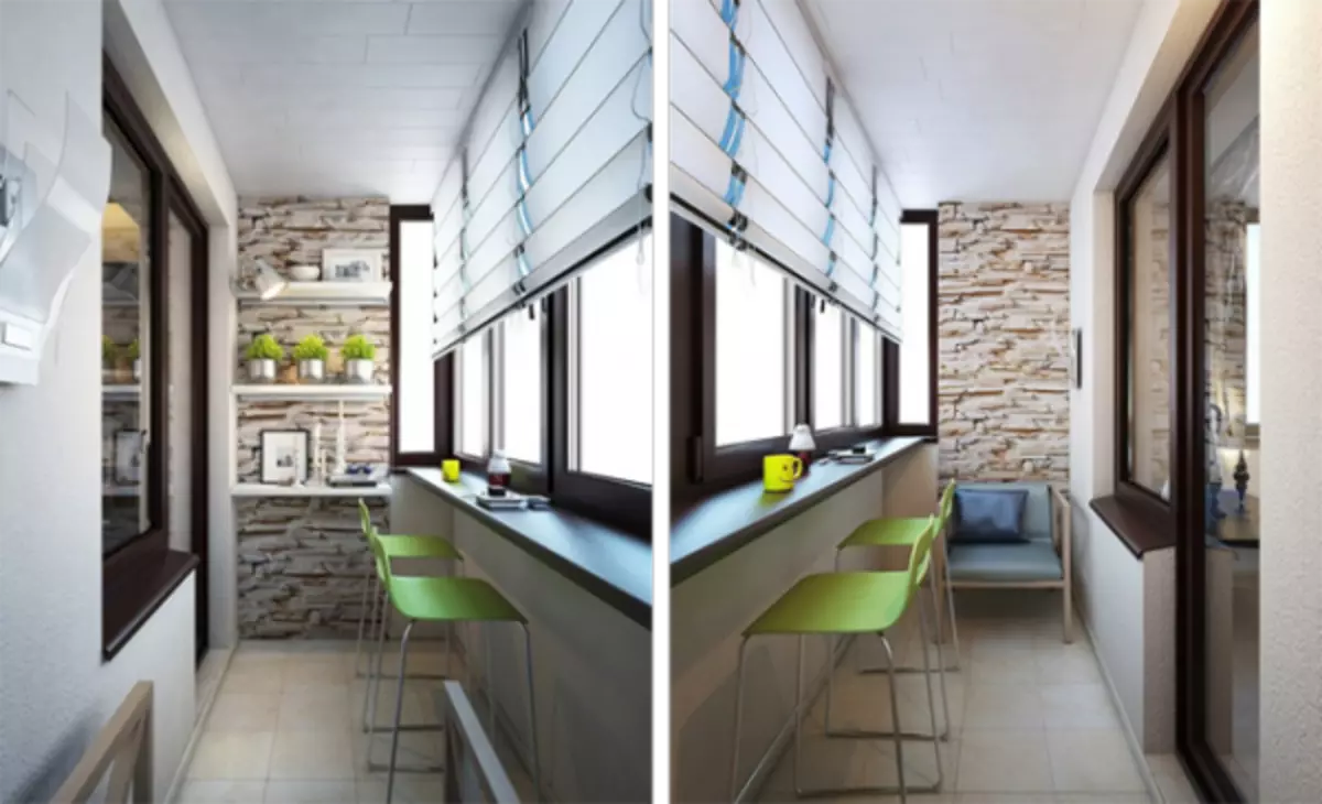 Kök på balkongen eller loggia: design, interiör + foto 1546_29