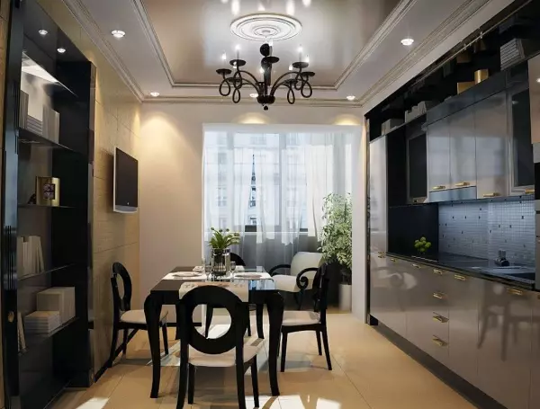 Dapur di balkon atau loggia: desain, interior + foto 1546_39