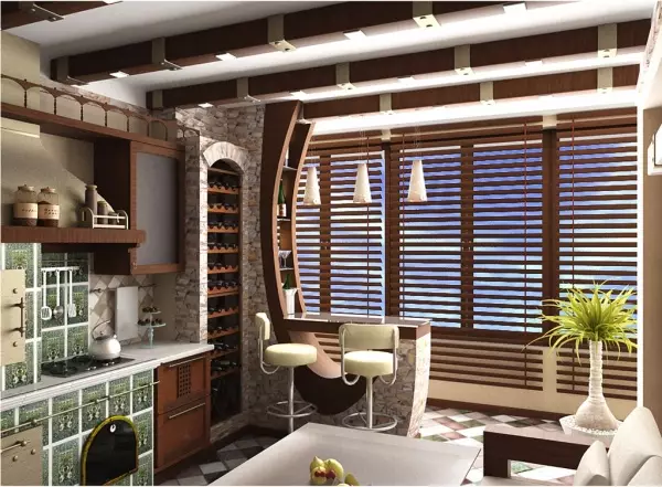 Dapur di balkon atau loggia: desain, interior + foto 1546_44