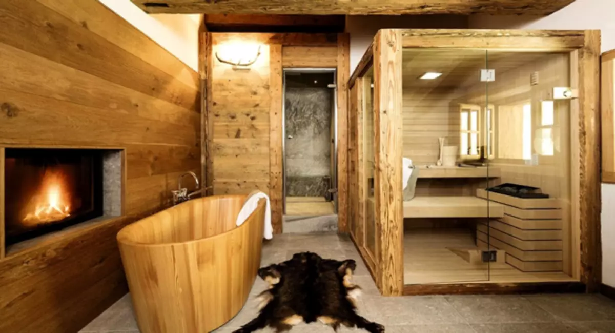 Chalet in stile bagno, alta tecnologia, loft