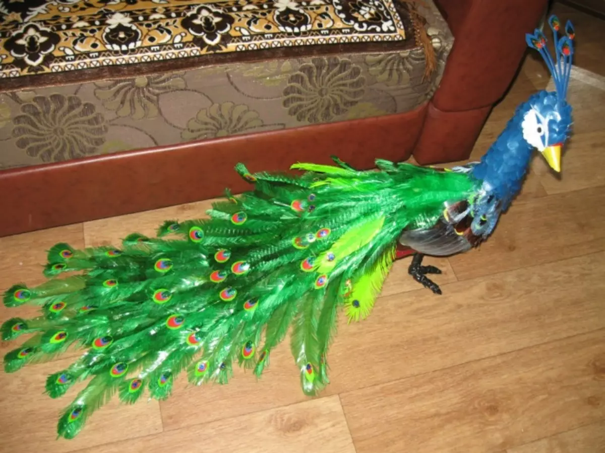 Peacock από πλαστικά μπουκάλια + φωτογραφία 15654_1