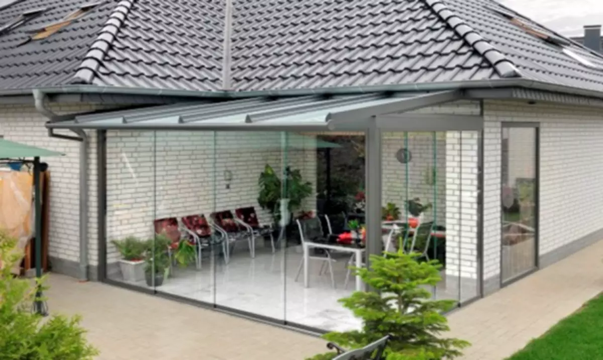 Veranda e hapur e bashkangjitur në shtëpi: projekte, dizajn modern + foto 1585_7