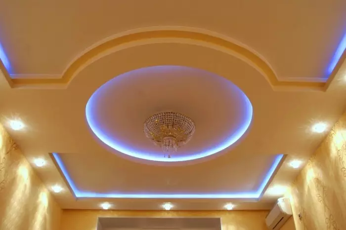 Plasterboard ceilings para sa living room + photo. 16327_12