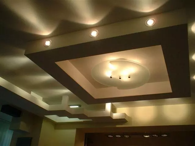 Plasterboard ceilings para sa living room + photo. 16327_14