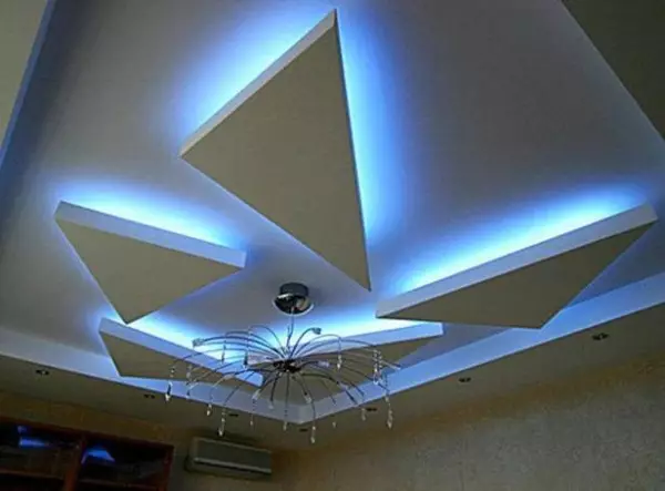 Plasterboard ceilings para sa living room + photo. 16327_21