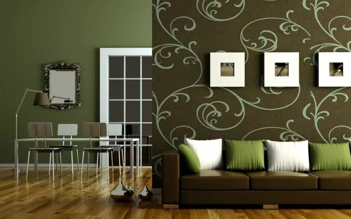 Green wallpaper in the interior + photo 16371_14