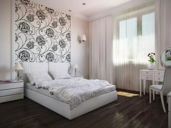 Wallpaper di kamar tidur dengan furnitur ringan + foto 169_6
