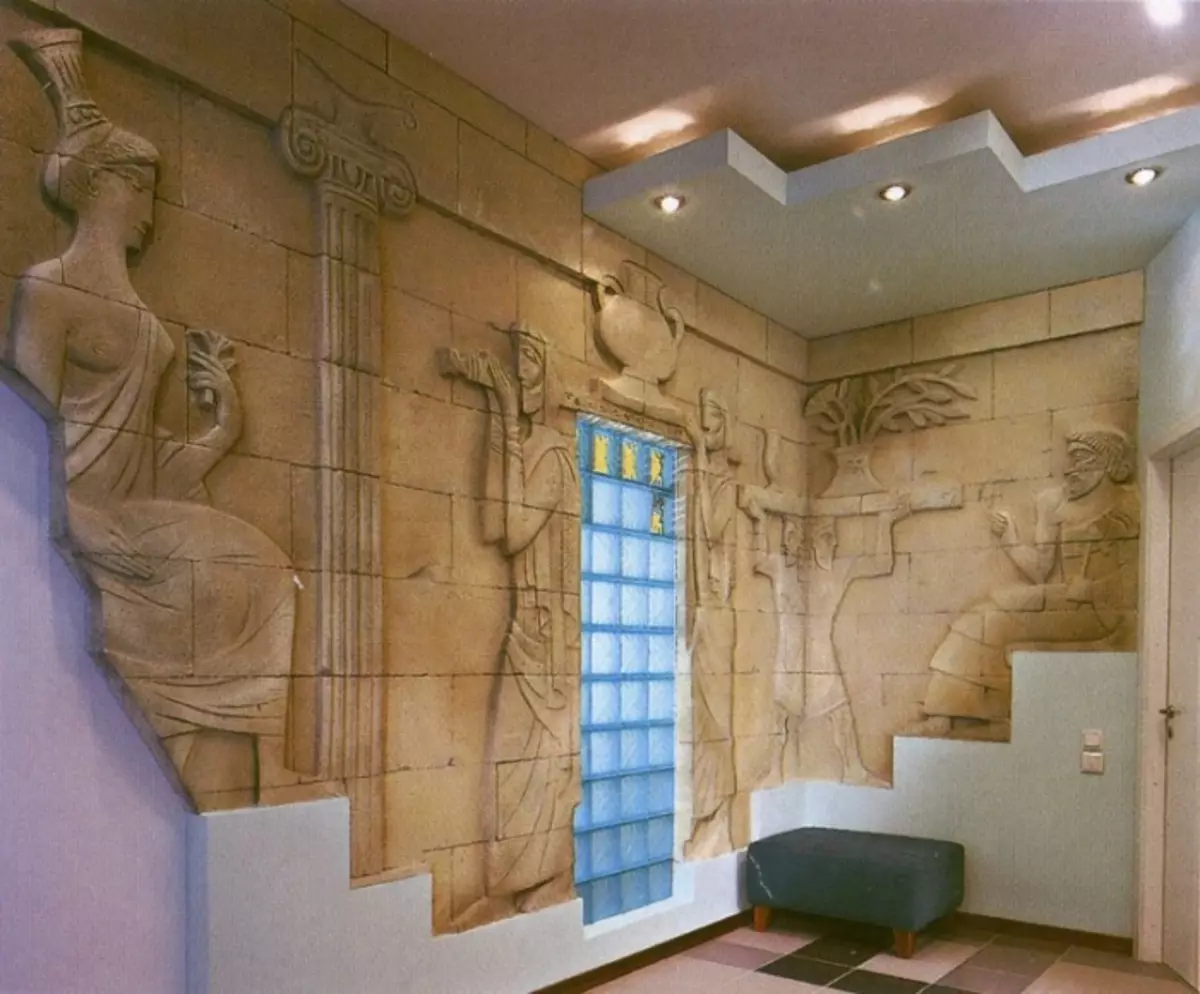 Finition du couloir avec pierre artificielle et papier peint + photo 1920_9