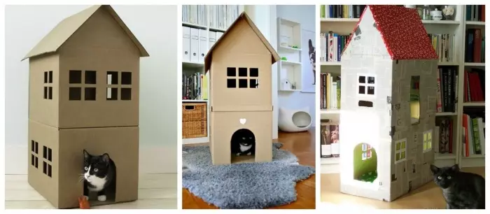 Kutudan bir kedi için bir ev nasıl yapılır 19356_15