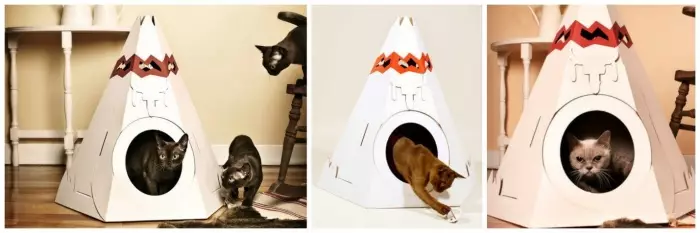 Hvordan lage et hus for en katt ut av esken 19356_8