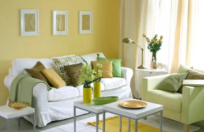 Gele wallpapers in het interieur + foto 19427_13