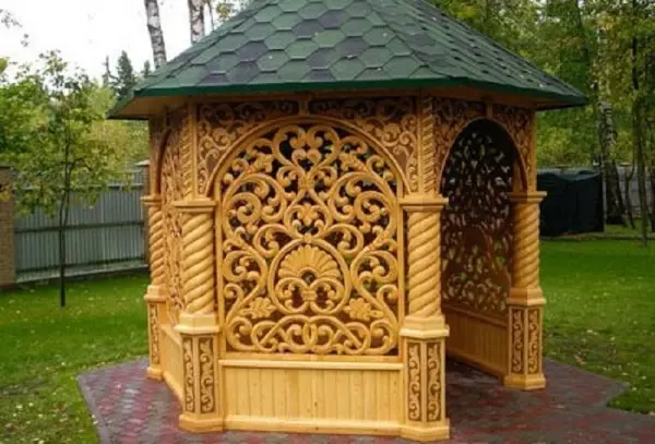 Gazebo fun fifun pẹlu ọwọ tirẹ: yiya, awọn iṣẹ, awọn titobi + Fọto 1999_12