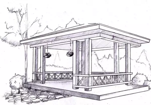 Gazebo untuk memberi dengan tangan anda sendiri: lukisan, projek, saiz + foto 1999_5