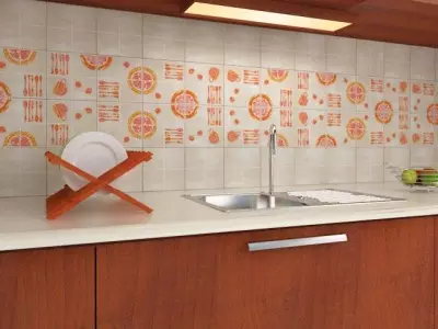 Tiles de tiles de imitación para a cociña