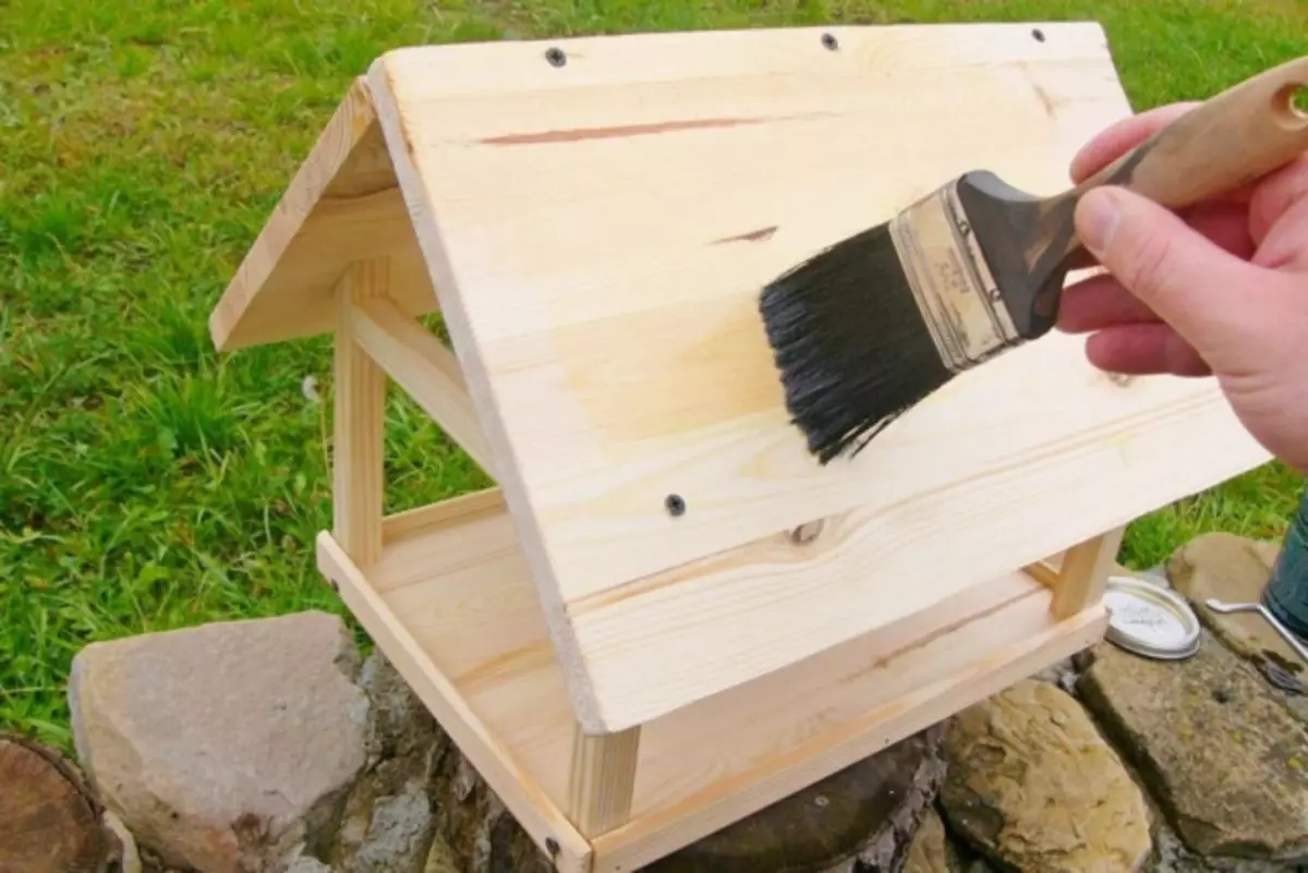 Πώς να φτιάξετε έναν τροφοδότη για τα πουλιά από κόντρα πλακέ κάνει μόνοι σας