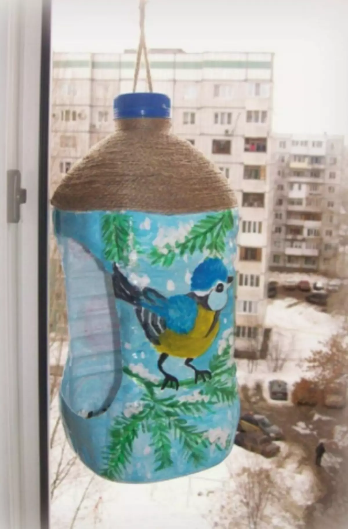 Comment faire des mangeoires d'oiseaux d'une bouteille: 1, 2, 5 litres, photo