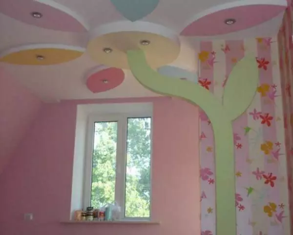 เพดานของ plasterboard ในห้องเด็ก: ความคิดและภาพถ่าย