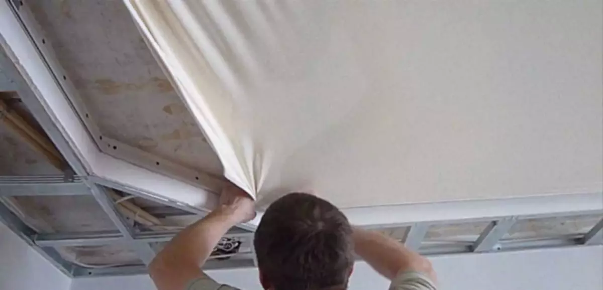 Fastgørelse af stretchloftet til gipsplader: installation med dine egne hænder