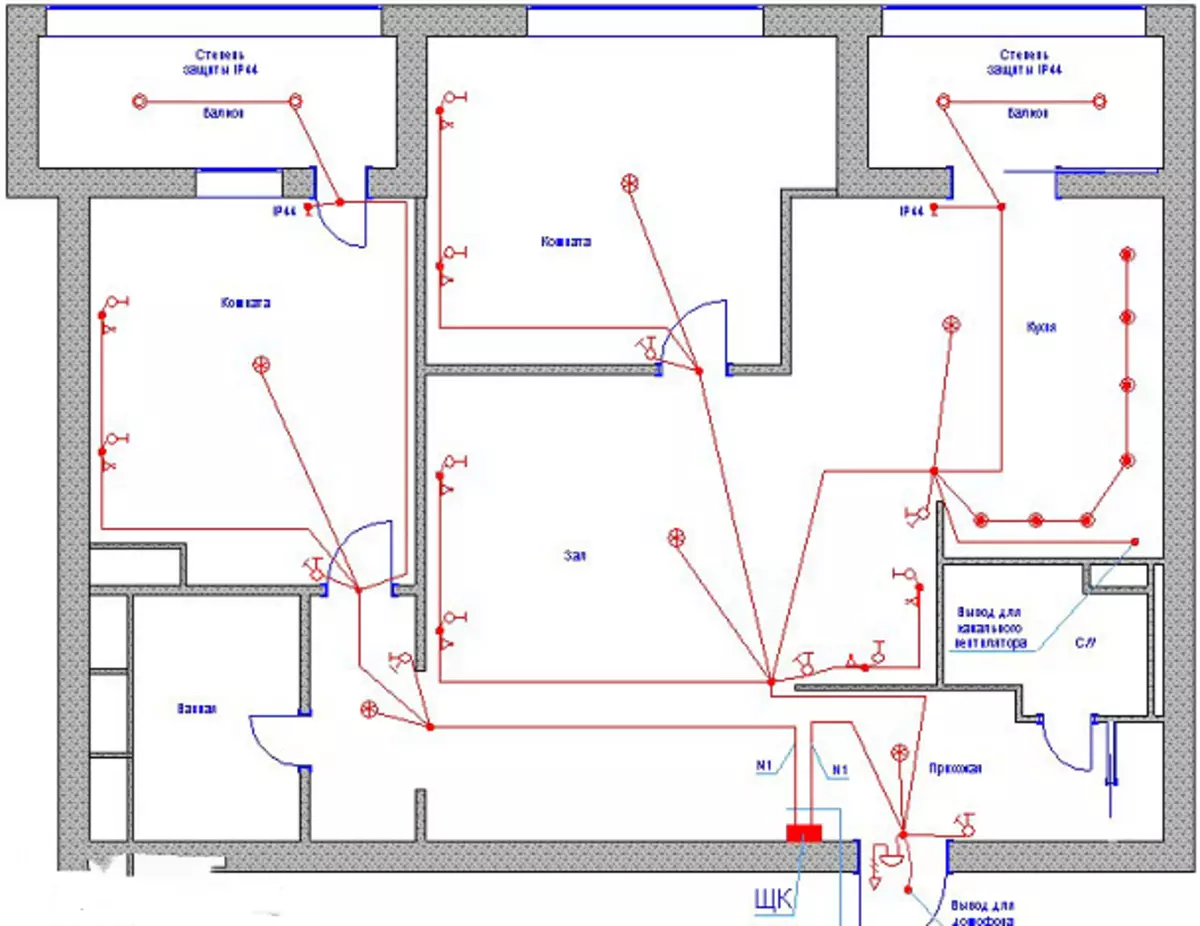 Elektroinstalācijas paneļu mājā, shēma 36_10